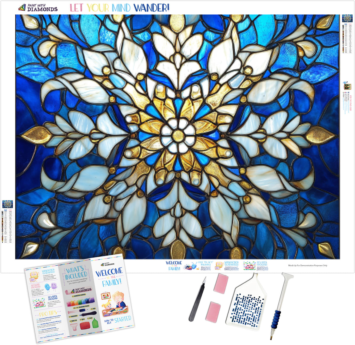 Sunbeam Snowflake Stained Glass Mandala Official Diamond Painting Kit ...