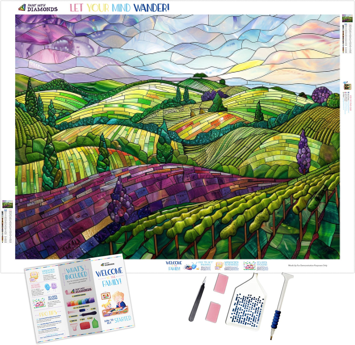 Sunny Pastoral Vineyards Official Diamond Painting Kit | Diamond Art ...