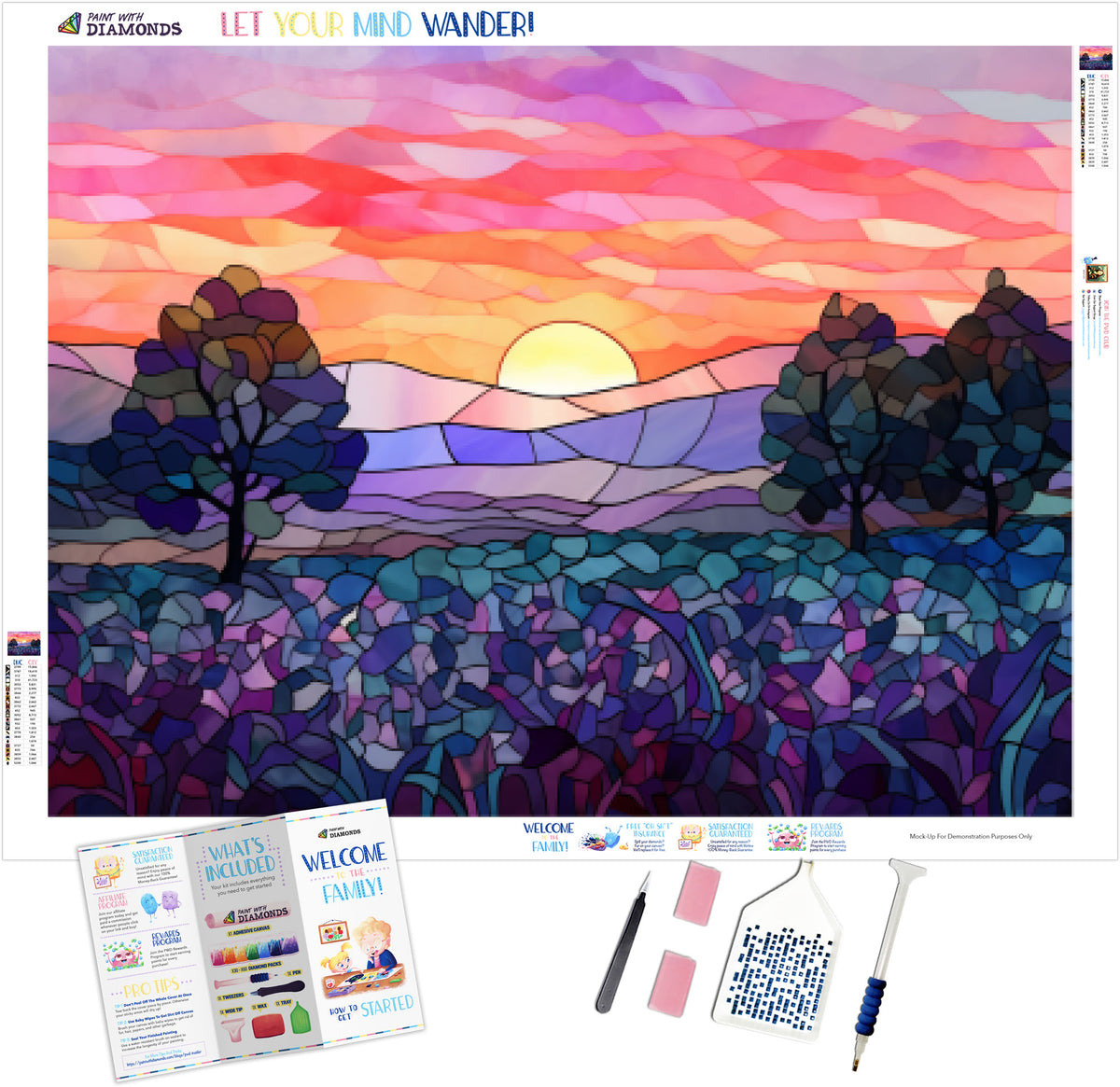Sunrise over a Lavender Field Official Diamond Painting Kit | Diamond ...