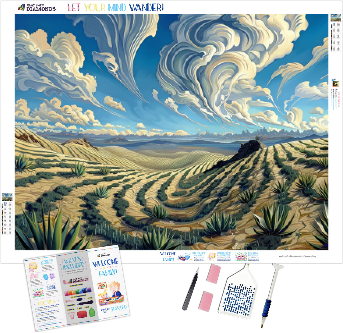 Surreal Desert Agave Fields Official Diamond Painting Kit | Diamond Art ...