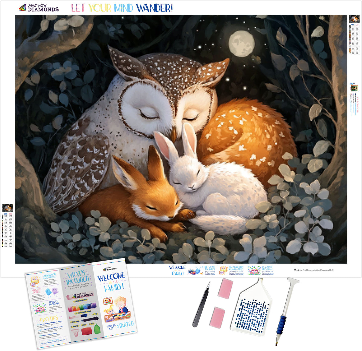Sweet Slumber of Woodland Critters – Paint With Diamonds