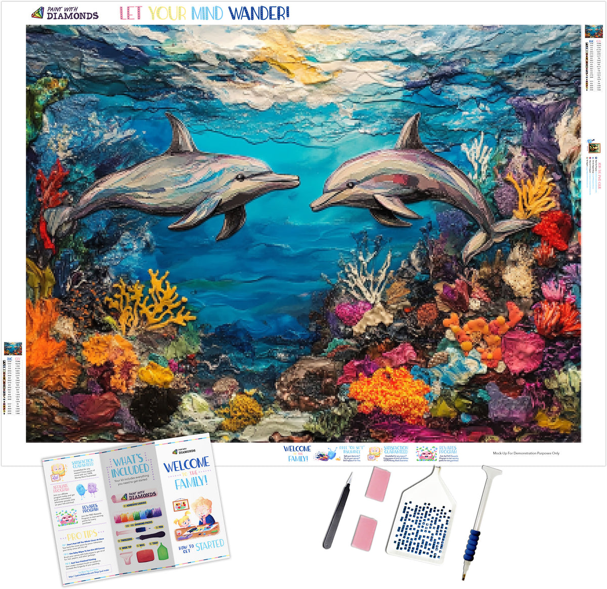 Swimming Among Colorful Coral Reefs Official Diamond Painting Kit ...