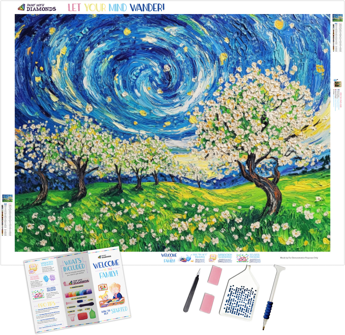 Swirling Springtime Starry Night Official Diamond Painting Kit ...