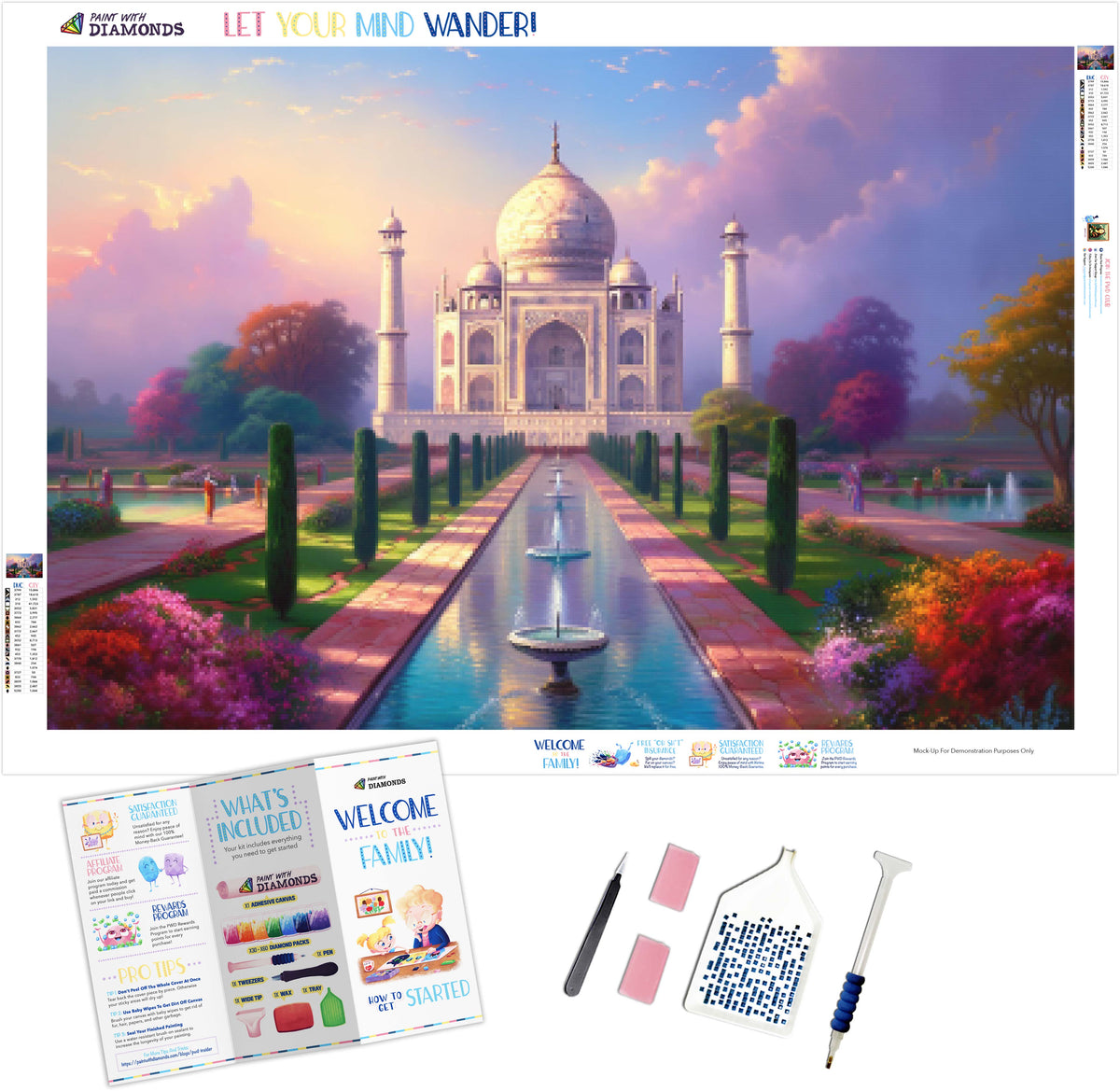 Taj Mahal In Agra Official Diamond Painting Kit | Diamond Art | Paint ...