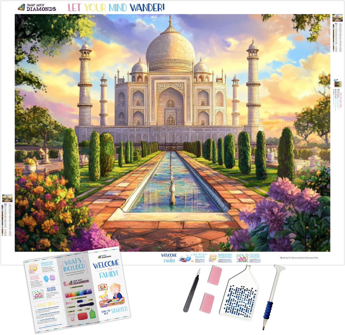 Taj Mahal Sunrise Splendor Official Diamond Painting Kit | Diamond Art ...