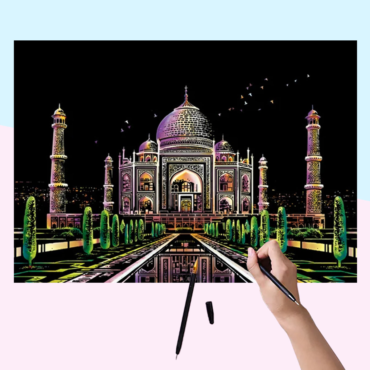 Taj Mahal Magic Scratch Art Kit – Paint With Diamonds