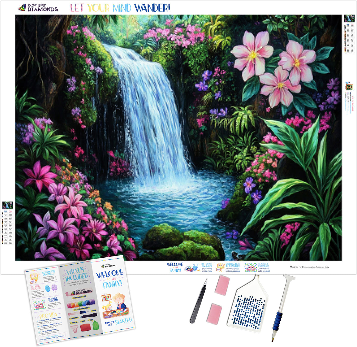 The Cascading Hidden Waterfall Official Diamond Painting Kit | Diamond ...
