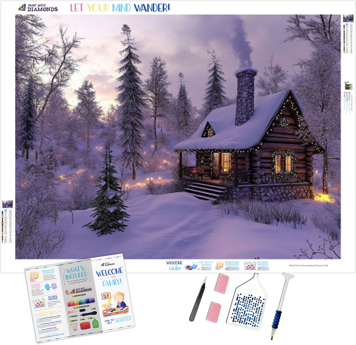 The Enchanted Winter Cabin Official Diamond Painting Kit | Diamond Art ...