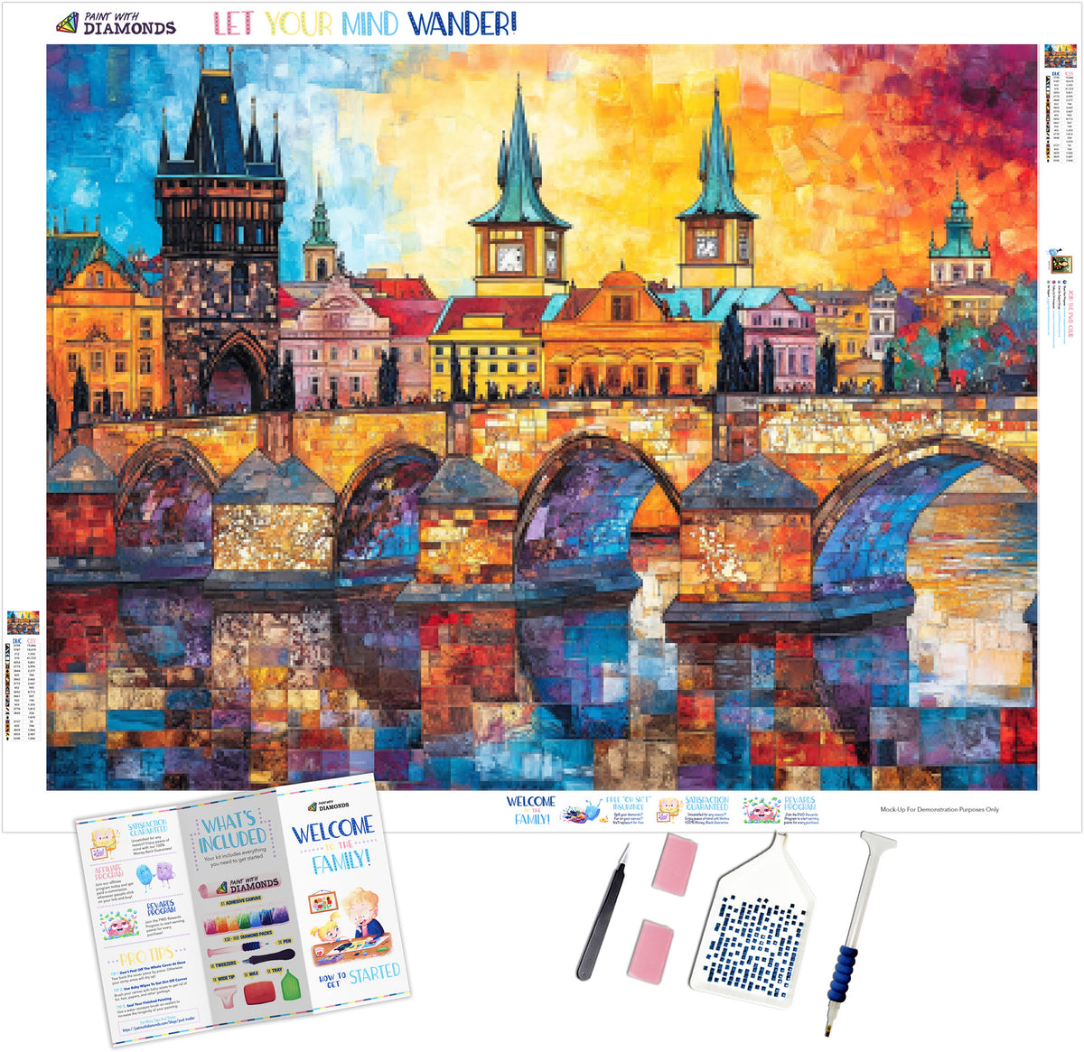 The Golden Bridges of Prague Official Diamond Painting Kit | Diamond ...