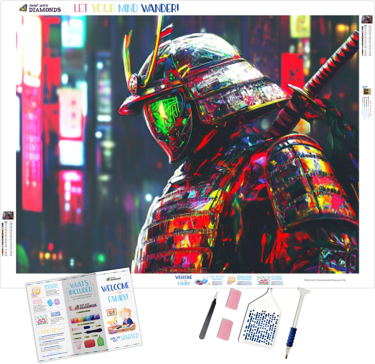 The Neon Samurai Official Diamond Painting Kit | Diamond Art | Paint ...