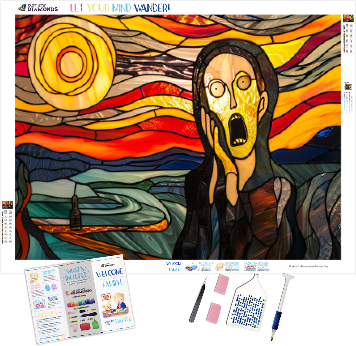 The Scream Stained Glass Official Diamond Painting Kit | Diamond Art ...