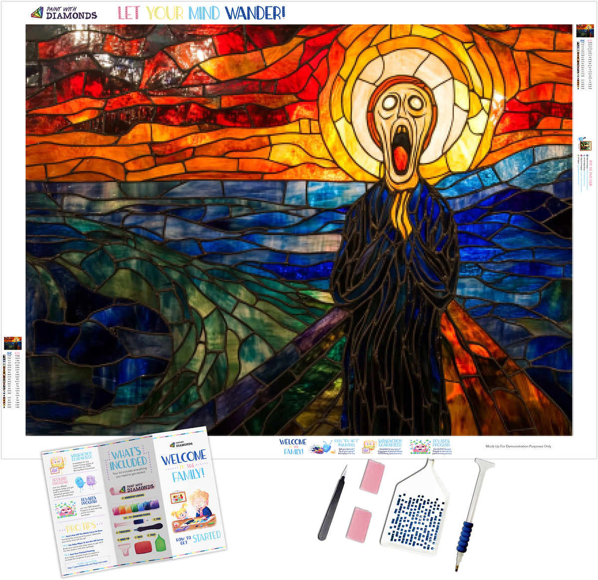 The Scream in Glass Official Diamond Painting Kit | Diamond Art ...