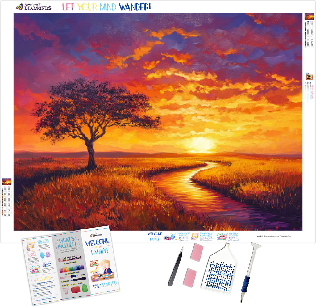 The Sunlit Savannah Official Diamond Painting Kit | Diamond Art | – Paint With Diamonds