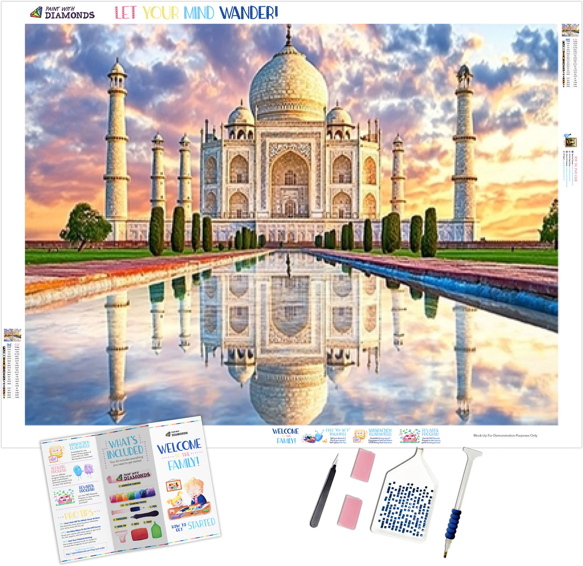 The Taj Mahal Reflections Official Diamond Painting Kit | Diamond Art ...