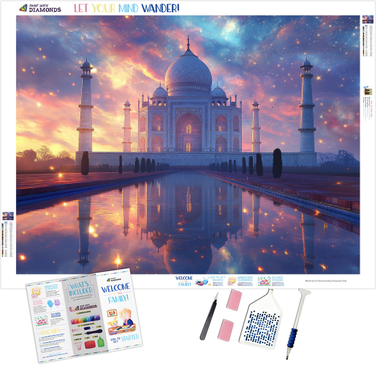 The Taj Mahal Under a Celestial Sky Official Diamond Painting Kit ...