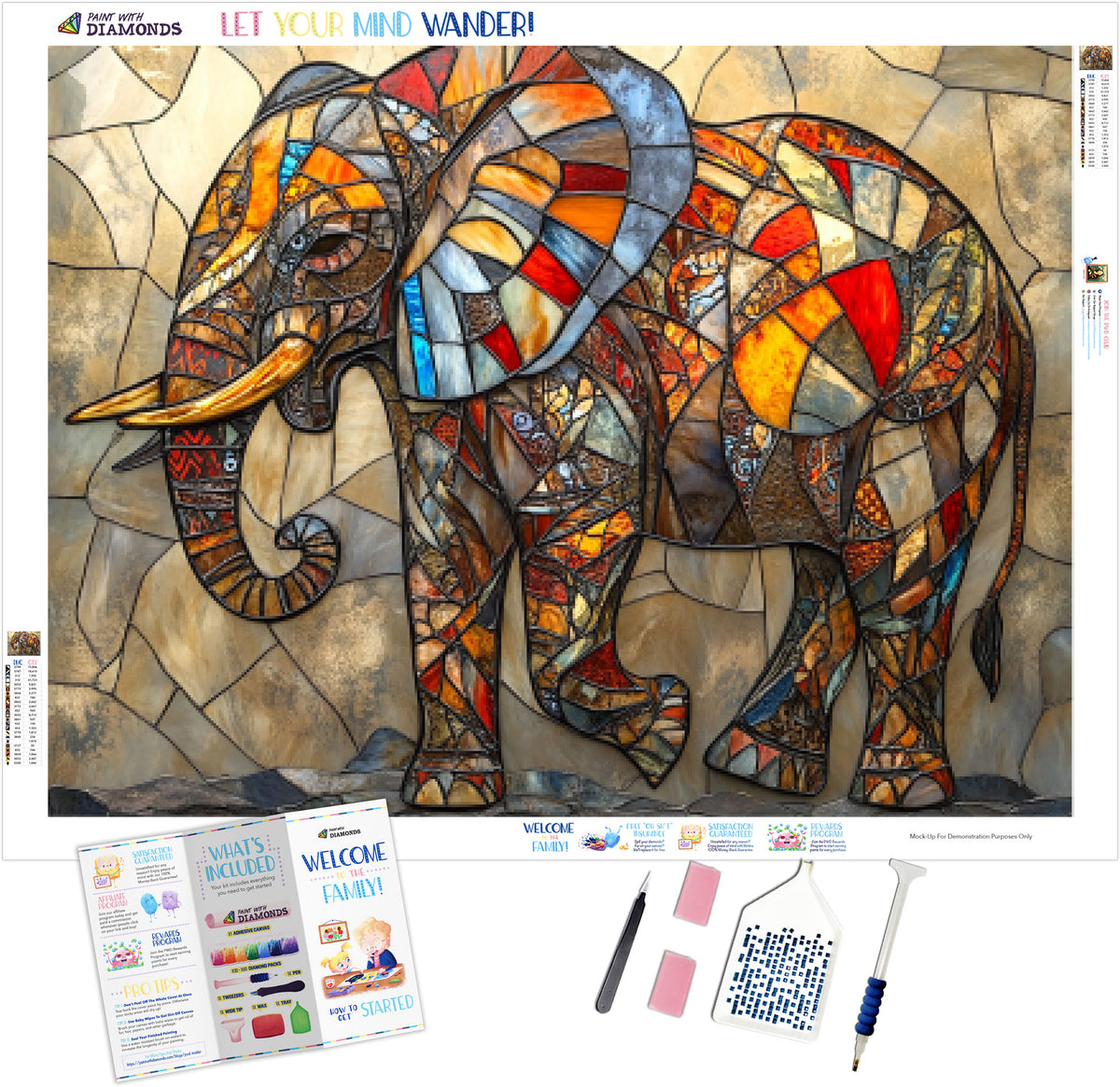 The Wise Elephant’s Journey Official Diamond Painting Kit | Diamond ...