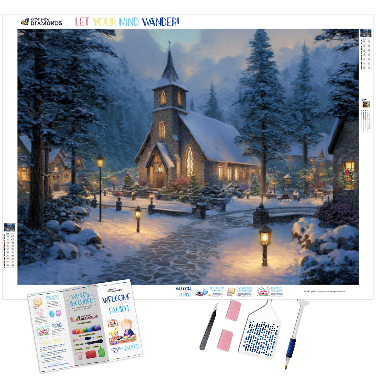 The Christmas Chapel Diamond Painting - Full Drill Kit | Paint With ...