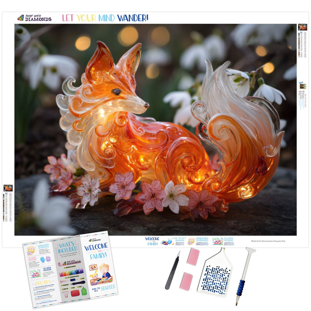 The Crystal Bloom Fox Diamond Painting - Full Drill Kit | Paint With ...