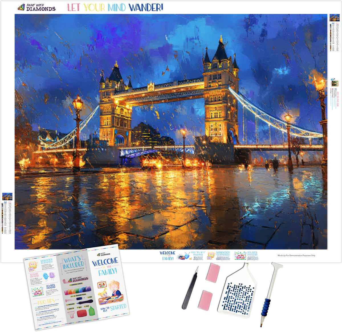 Tower Bridge in a Rainy Glow Official Diamond Painting Kit | Diamond ...