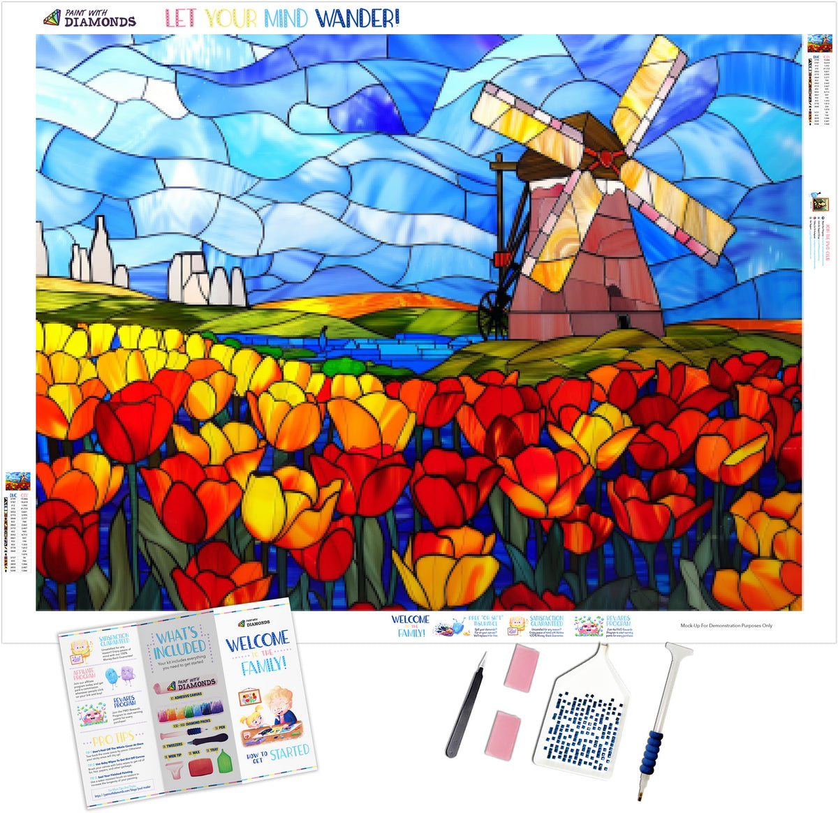 Traditional Windmill Scene Official Diamond Painting Kit | Diamond Art ...