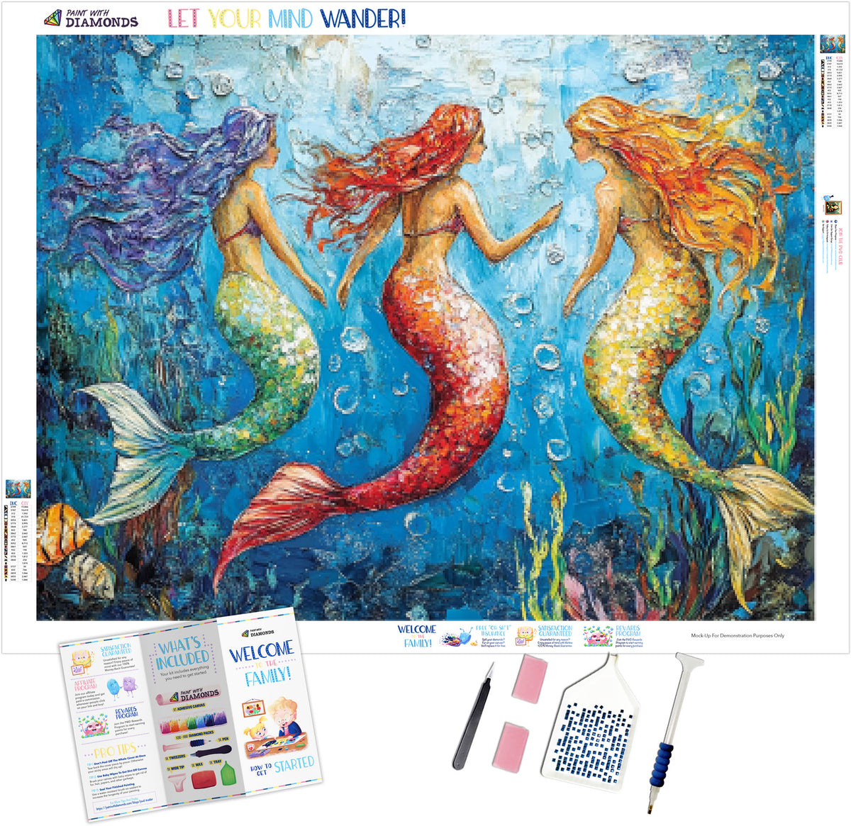 Trio Of Magical Mermaids – Paint With Diamonds