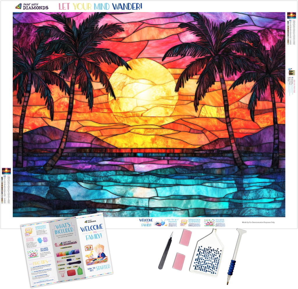 Tropical Radiant Paradise Sunset Official Diamond Painting Kit ...