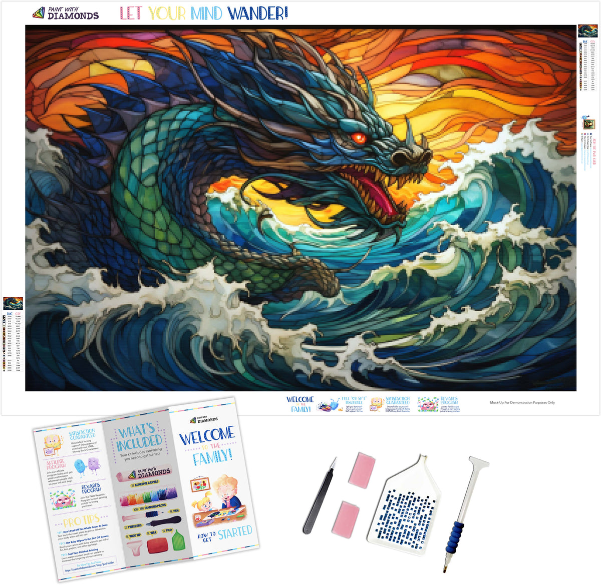 Tsunami Dragon Diamond Painting Kit Paint With Diamonds Official