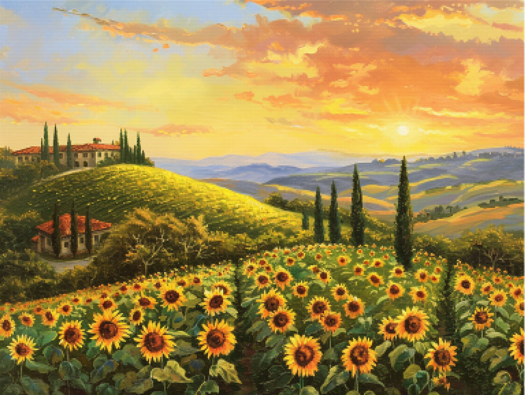 Tuscan Hills at Sunset Official Diamond Painting Kit | Diamond Art ...