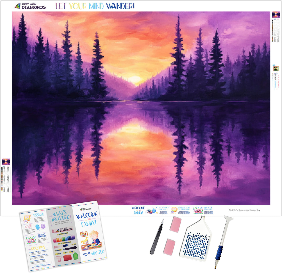 Twilight Reflections on Glass Lake Official Diamond Painting Kit ...