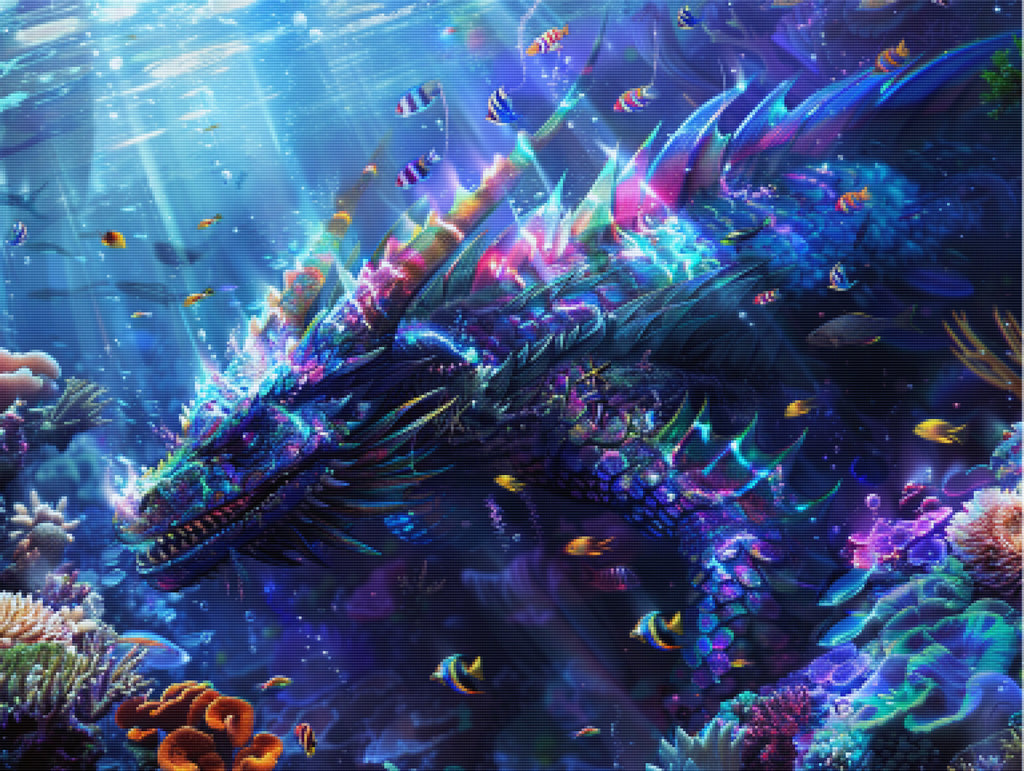 Underwater Dragon With Translucent Scales Official Diamond Painting Kit ...