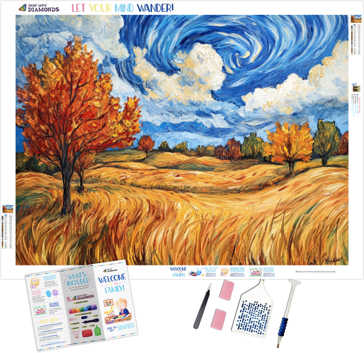 Van Gogh Autumn Fields Official Diamond Painting Kit | Diamond Art ...