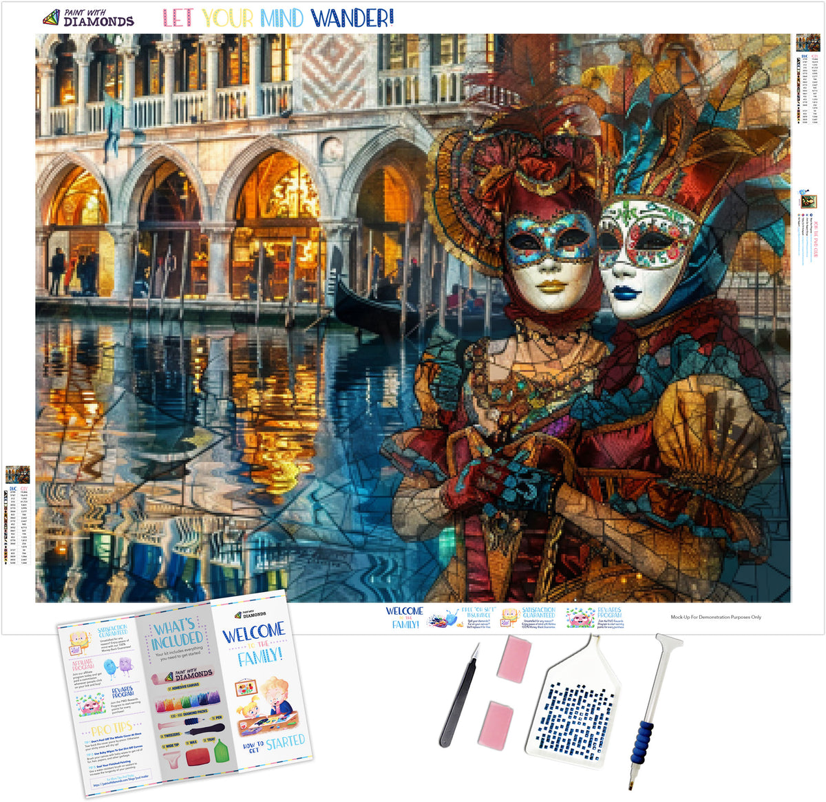Venetian Carnival Masked Figures Official Diamond Painting Kit ...