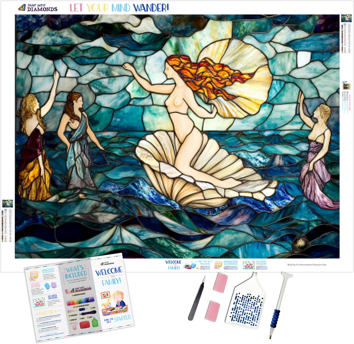 Venus Emerging From The Sea On A Shell Official Diamond Painting Kit ...