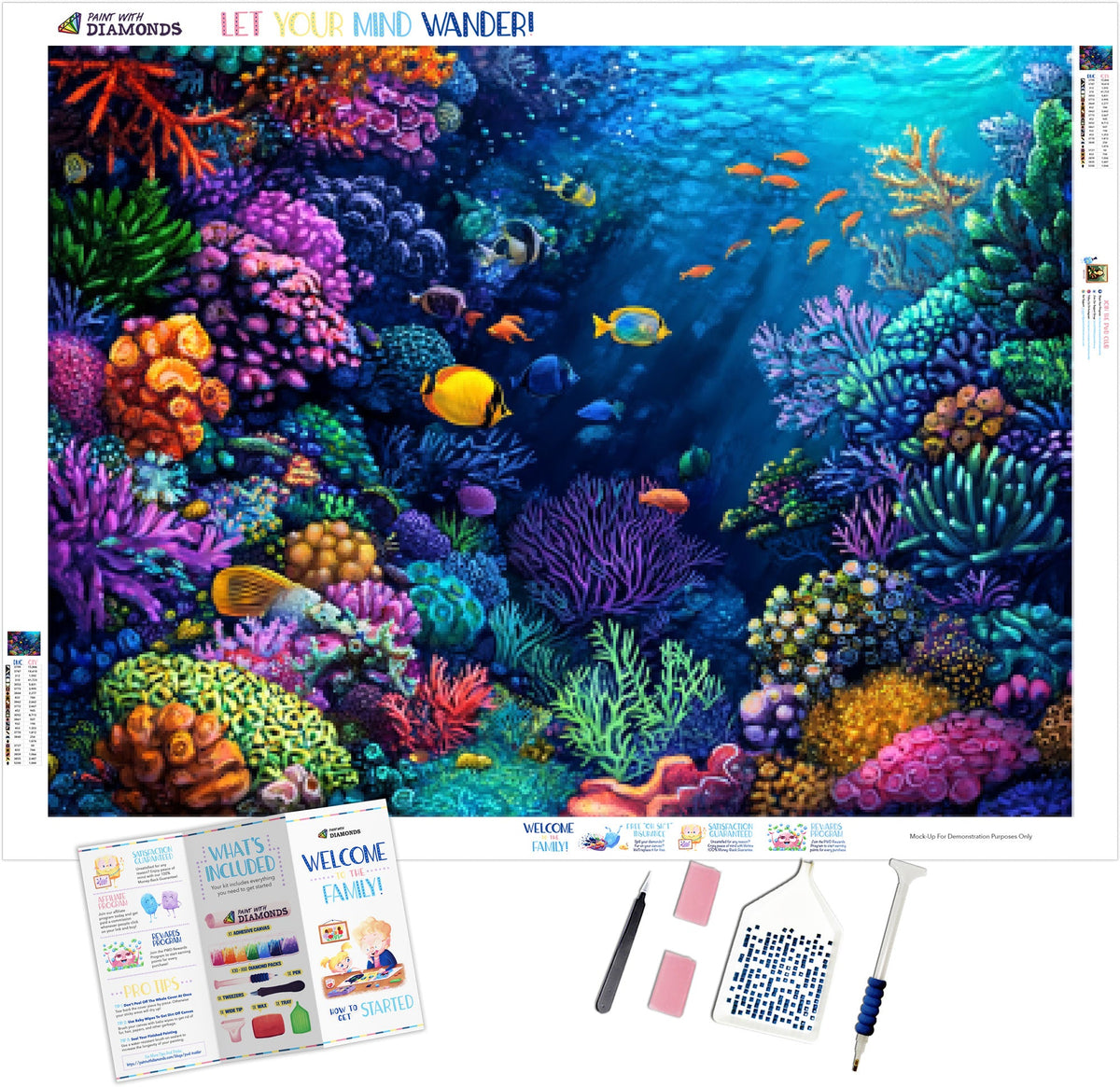 Vibrant Coral Reef Symphony Official Diamond Painting Kit | Diamond Art ...