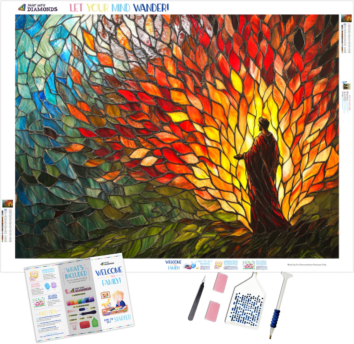 Vibrant Flames of Red, Orange, and Gold Official Diamond Painting Kit ...