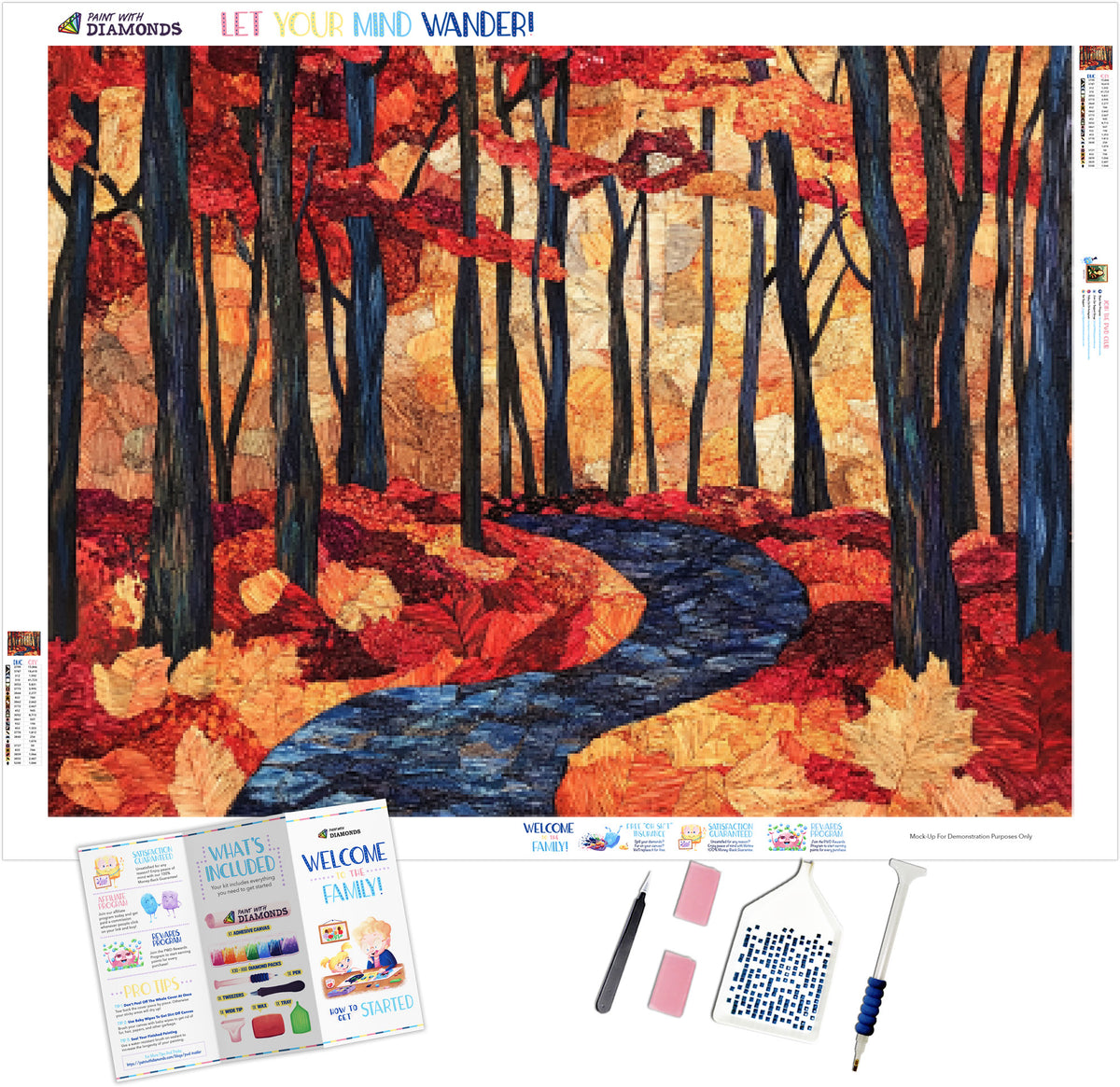 Vibrant Red Leaves Falling – Paint With Diamonds