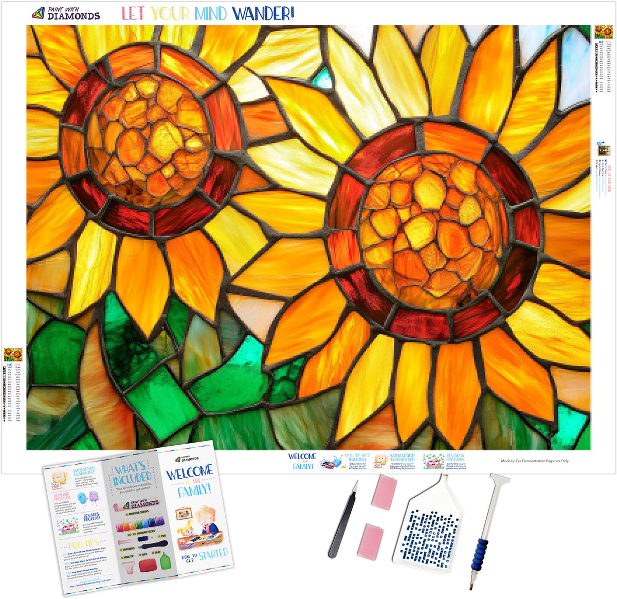 Vibrant Sunflower Mosaic – Paint With Diamonds