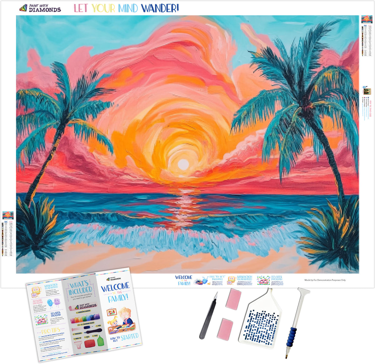 Vibrant Tropical Paradise Sunset – Paint With Diamonds