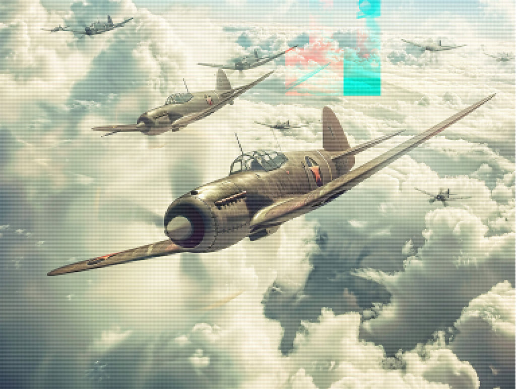 Vintage War Planes in Flight Official Diamond Painting Kit | Diamond ...