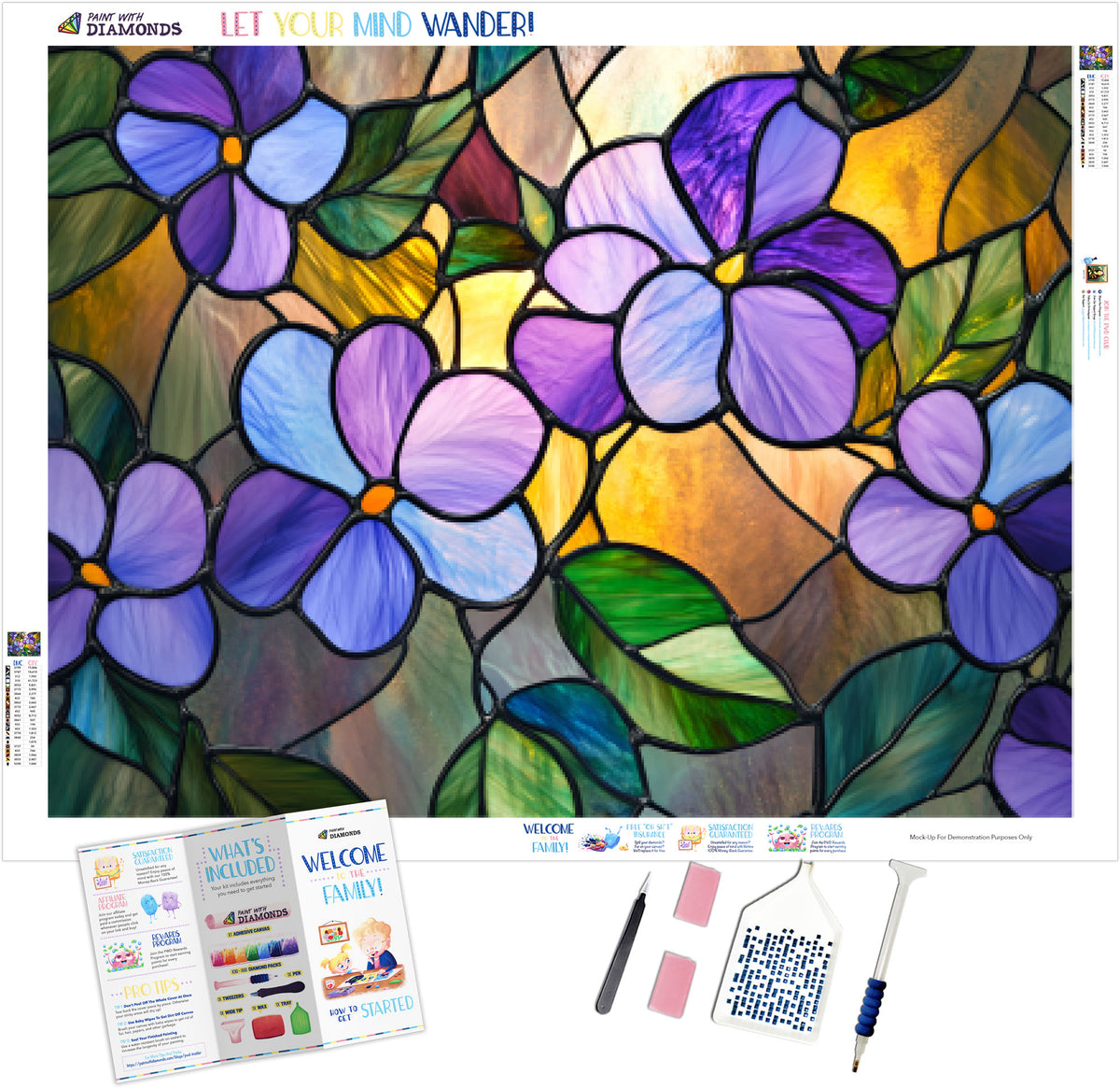Violet Stained Glass Blossom – Paint With Diamonds