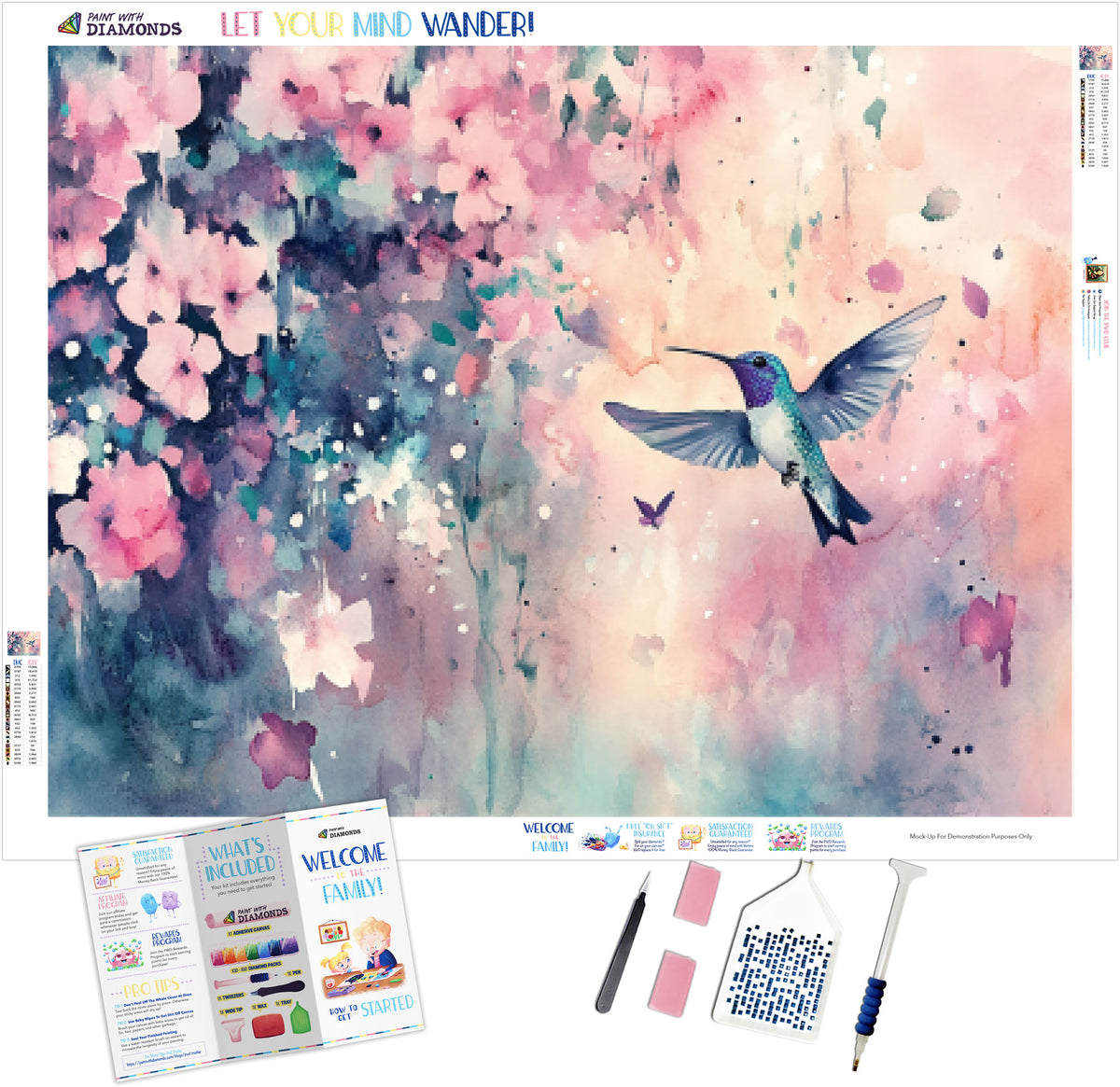 Watercolor Whimsy Hummingbirds Official Diamond Painting Kit | Diamond ...