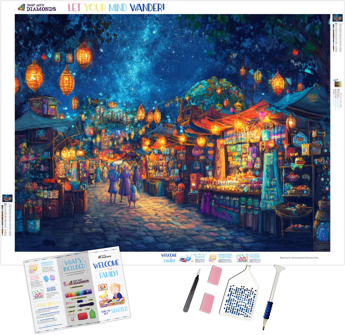 Whimsical Night Market Official Diamond Painting Kit | Diamond Art ...