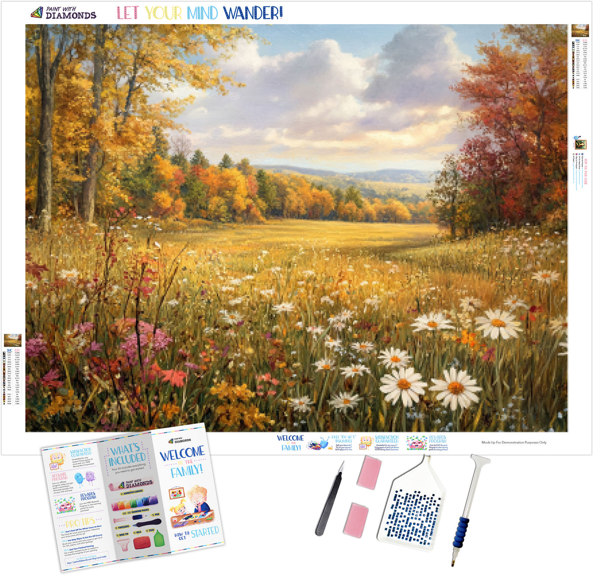 Wide-Open Autumn Meadow Official Diamond Painting Kit | Diamond Art ...