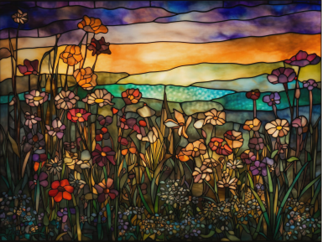 Wildflower Meadow at Dawn Official Diamond Painting Kit | Diamond Art ...
