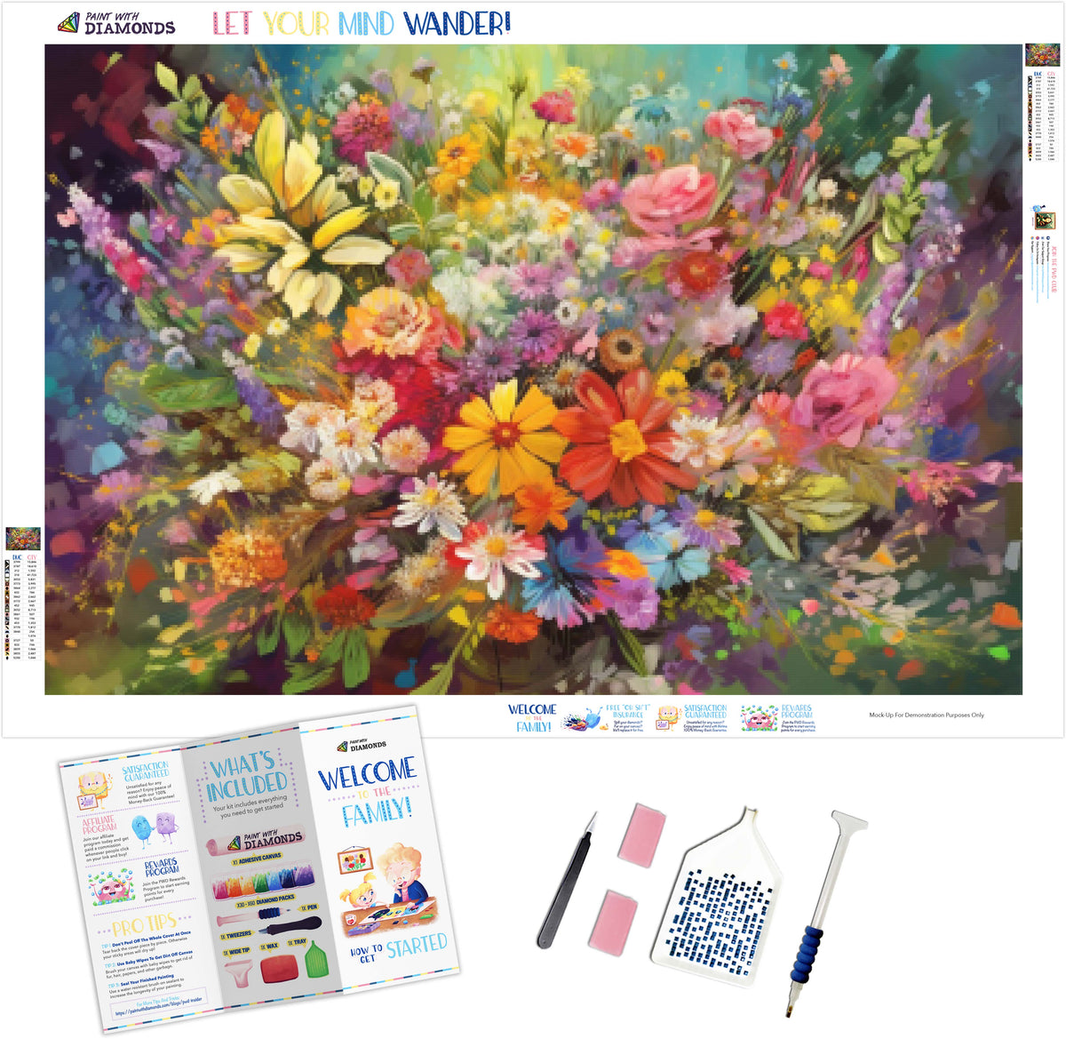 Wildflowers Explosive Colors Official Diamond Painting Kit | Diamond ...