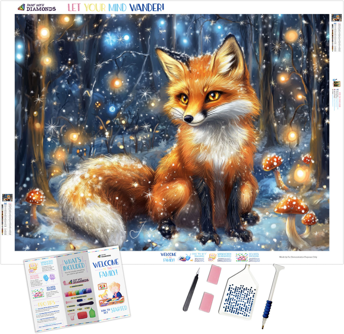 Winter Fox in a Whimsical Wonderland Official Diamond Painting Kit ...