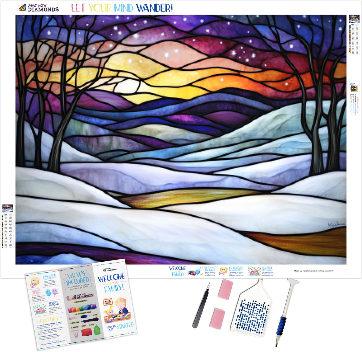 Winter Landscape At Twilight Official Diamond Painting Kit | Diamond ...