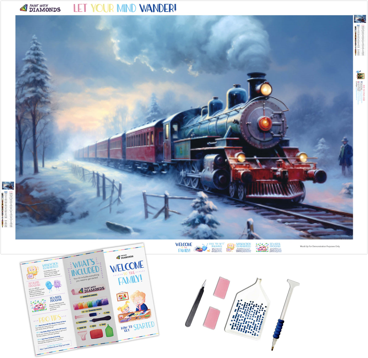 Winter Train Journey Diamond Painting Kit Paint With Diamonds Official