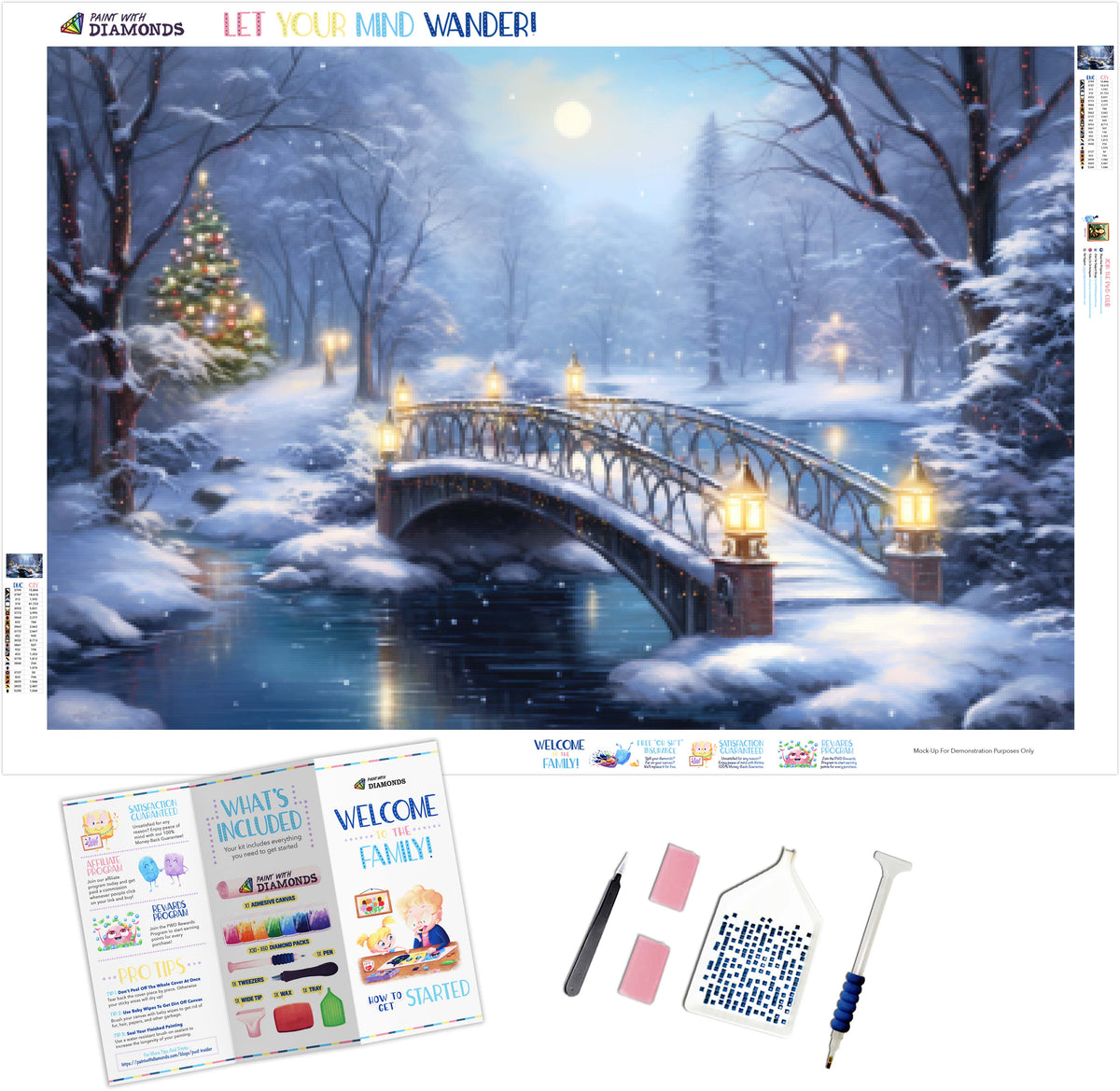 Winter Wonderland Bridge Diamond Painting Kit Paint With Diamonds