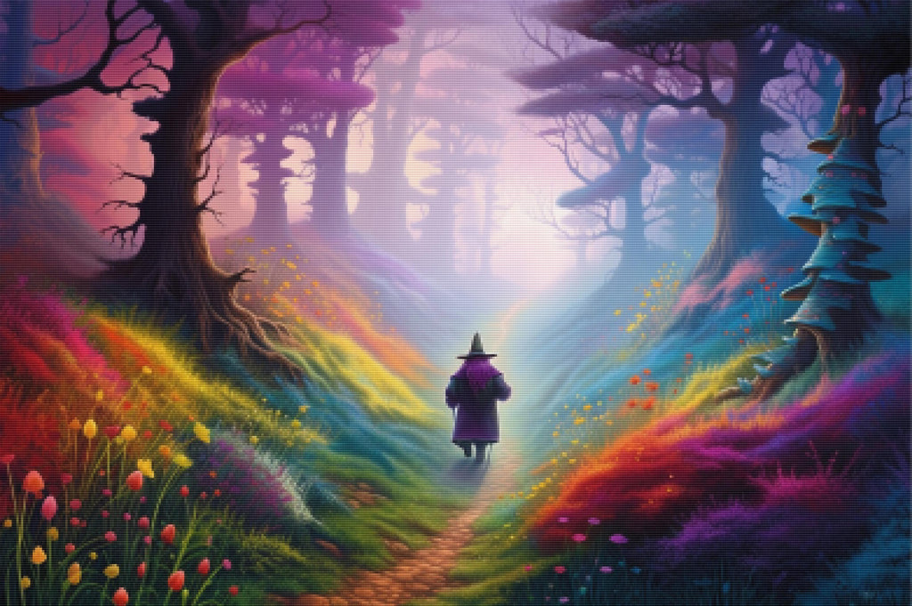 Wizard Walking In The Forest Official Diamond Painting Kit | Diamond ...